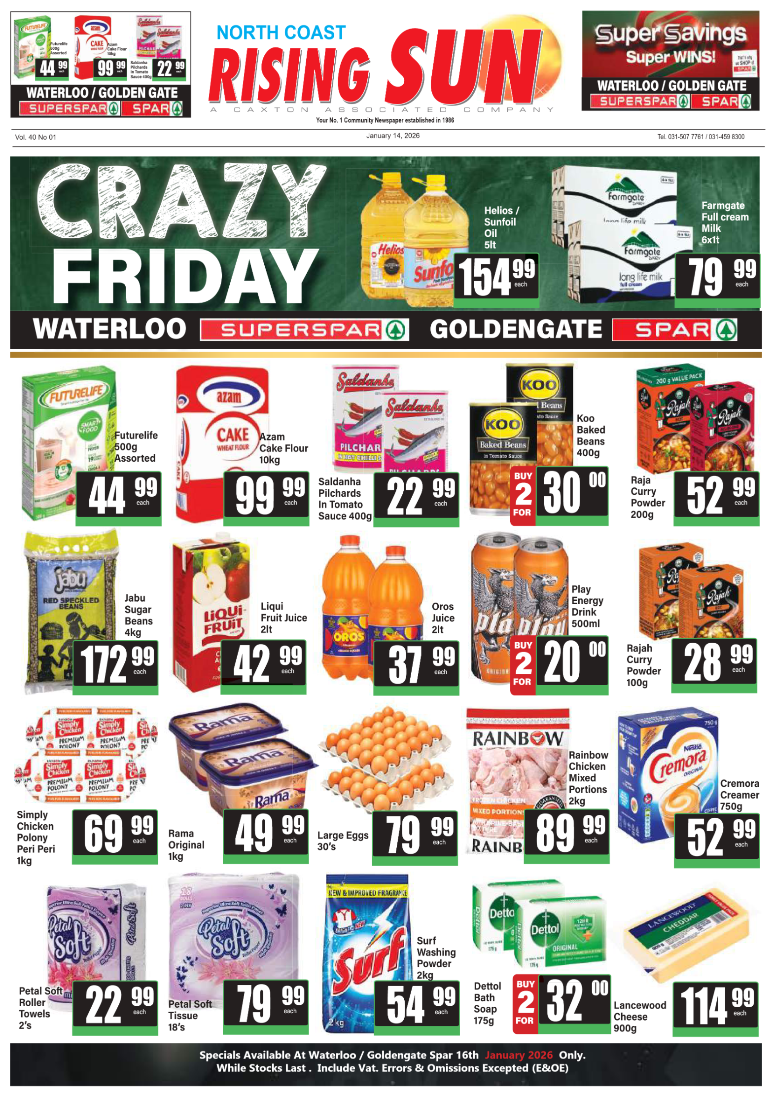 North Coast Rising Sun E-Paper, January 14, 2026 | Rising Sun Newspapers